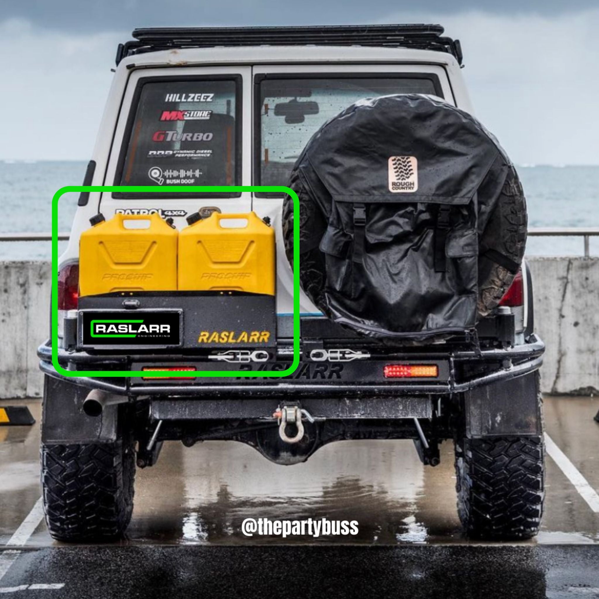 LHS Dual Jerry Can Holder to suit GQ Tourer Rear Bar | Raslarr