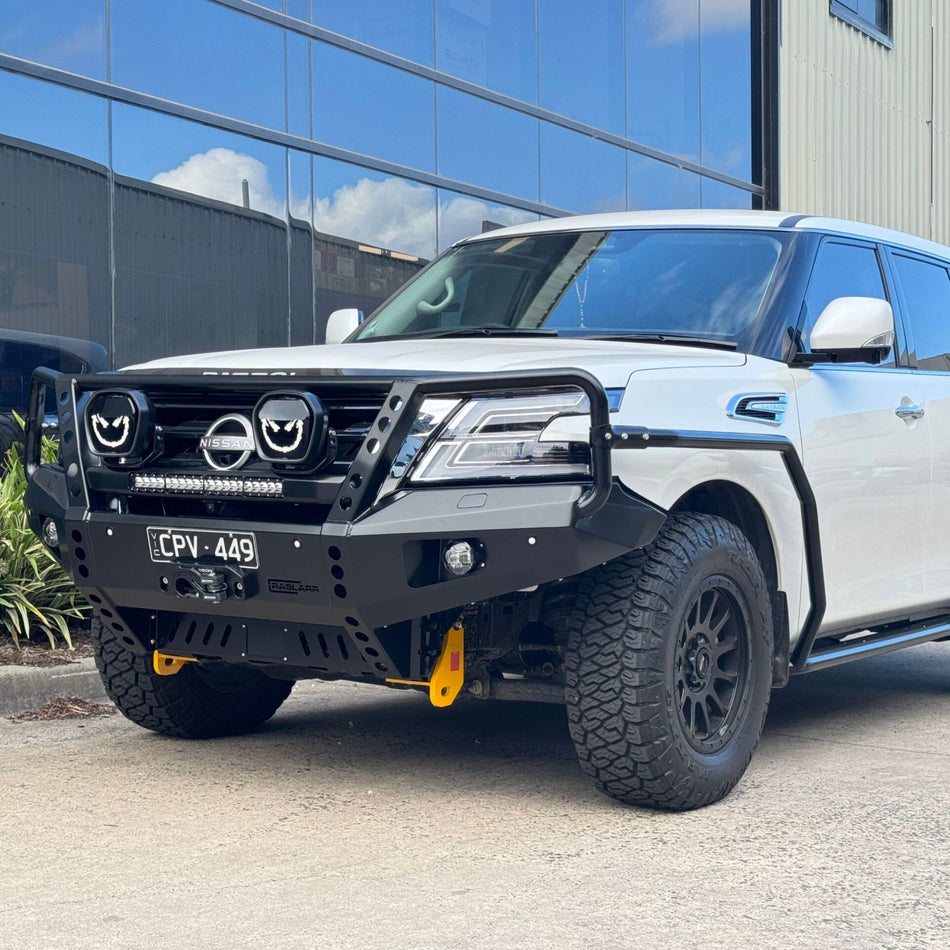S5 Y62 Nissan Patrol Hooped (Dallas) Bull Bar | Raslarr Engineering