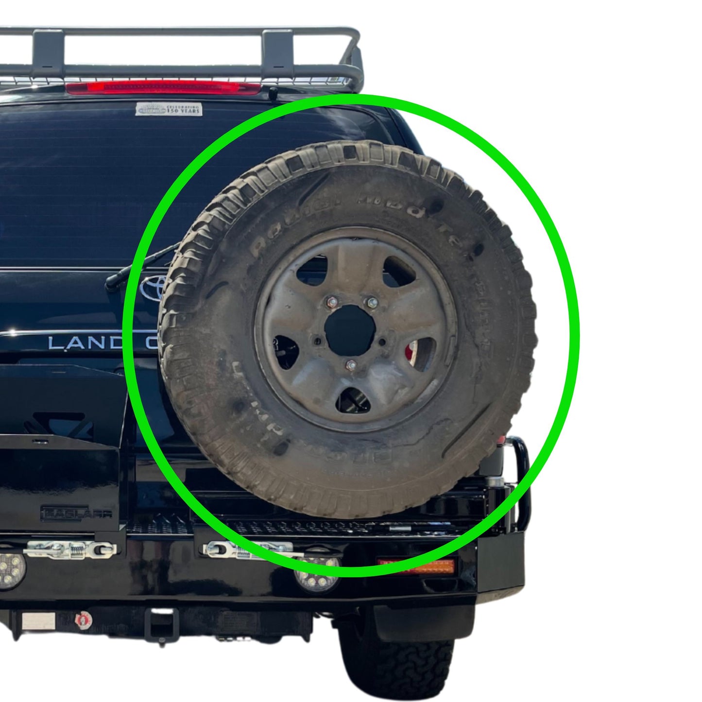 105 Series Toyota Landcruiser RHS Wheel Rear Carrier | Raslarr